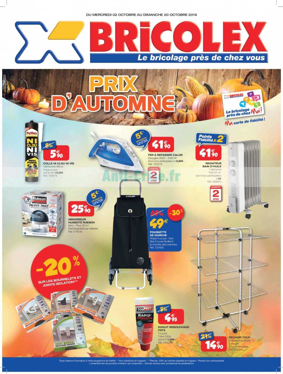 Anti-crise.fr | Catalogue Bricolex du 02 au 20 octobre 2019BRICOLEX ...