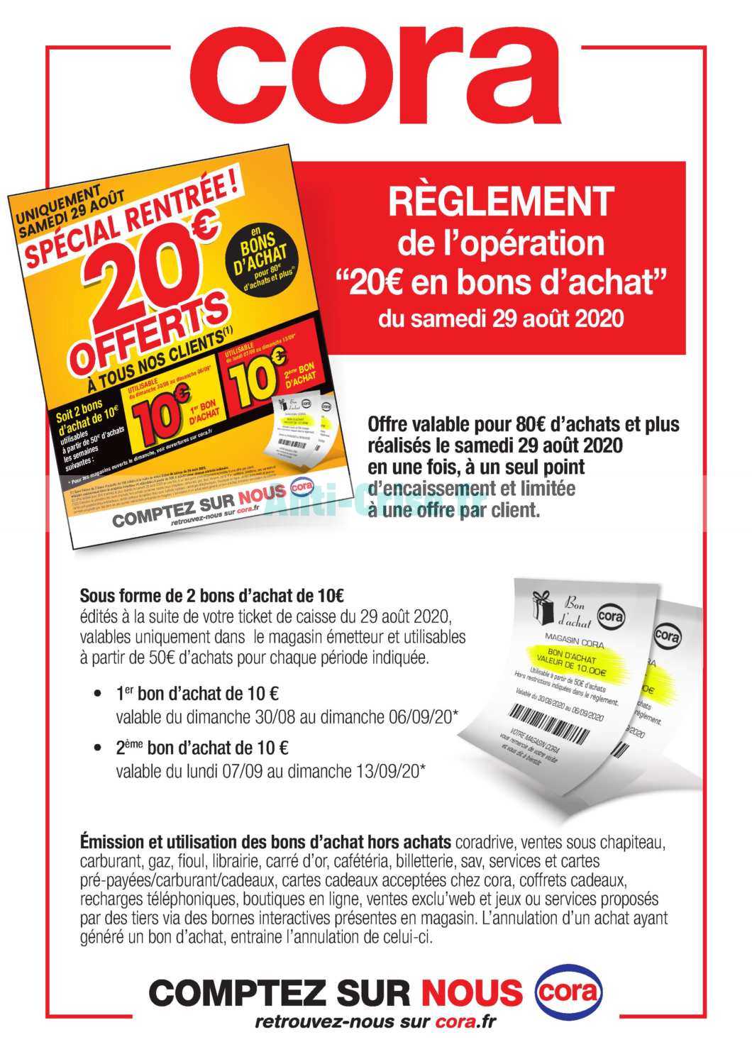 Anti-crise.fr | Catalogue Cora du 29 août au 13 septembre 2020 (Bons d ...