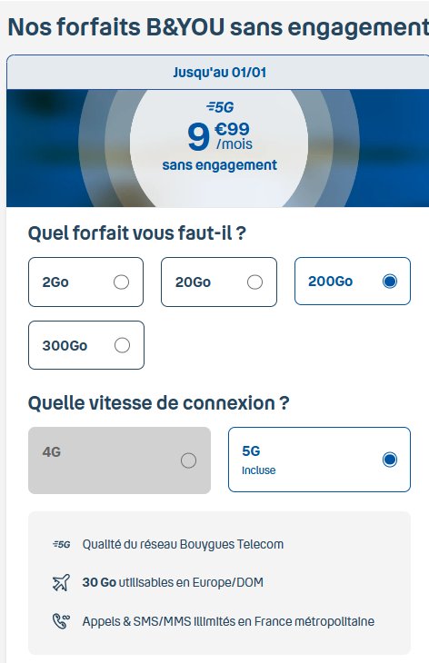 Anti-crise.fr | 9.99€ par mois Forfait mobile Bouygues 200Go en 5G9.99€ par mois Forfait mobile ...